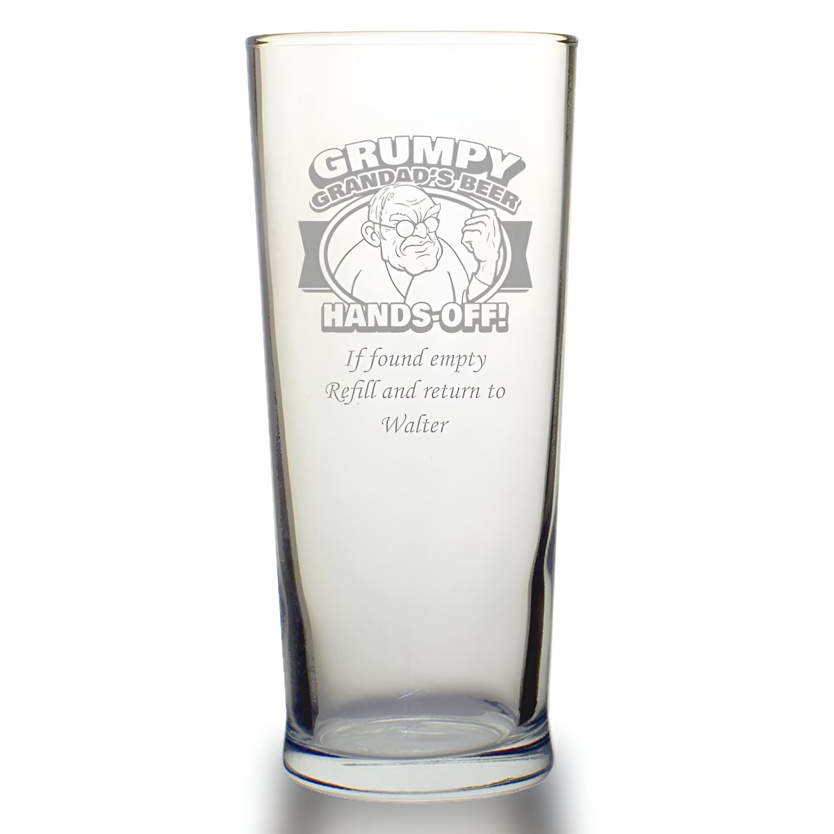 Personalised Grumpy Grandad's Beer Pint Glass
