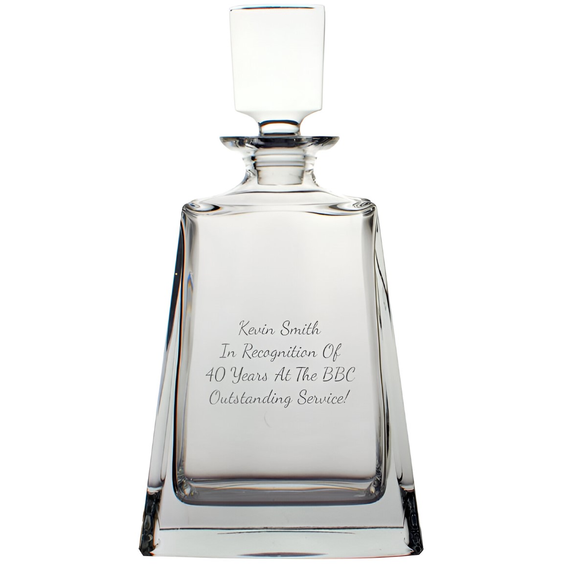 Engraved Lead Crystal Whisky Decanter