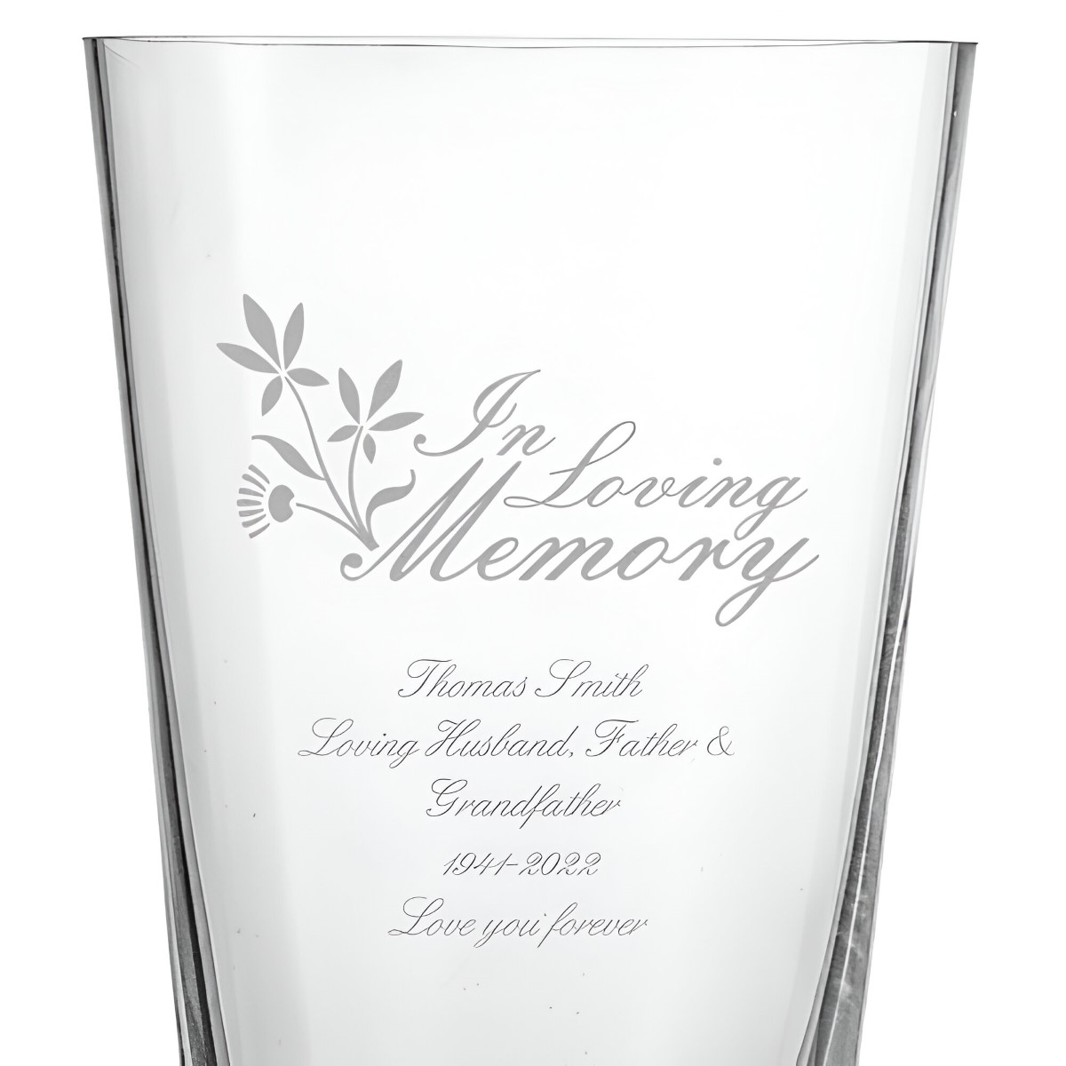Personalised In Loving Memory Conical Vase