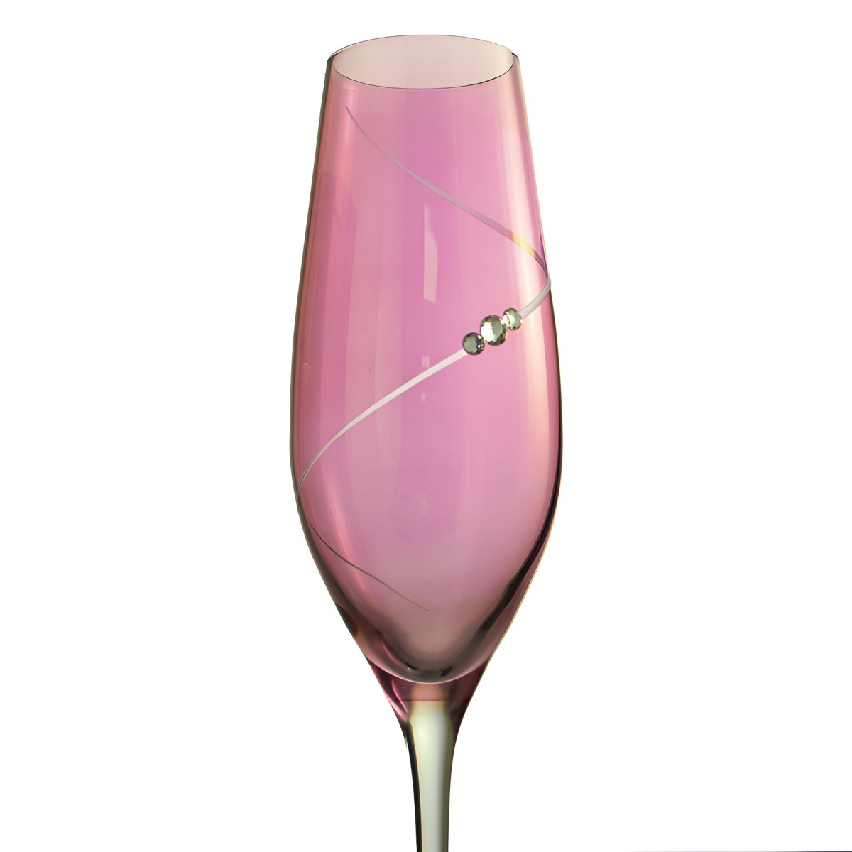 Personalised Pink Champagne Flute With Swarovski Elements