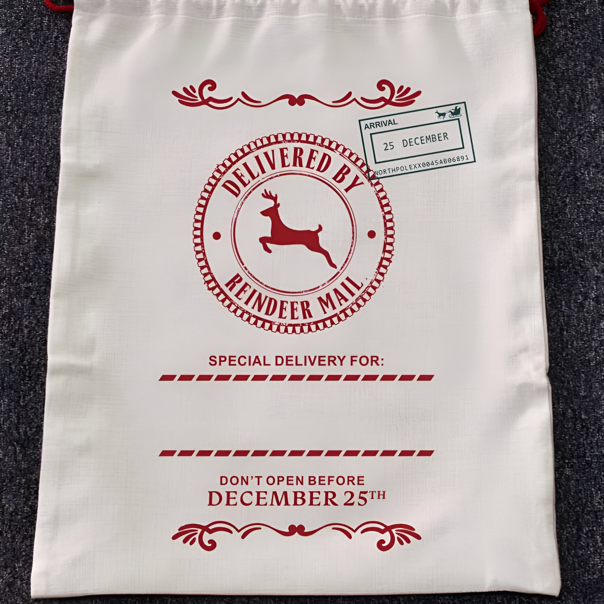 Personalised Christmas Santa Sack - Delivered By Reindeer Mail
