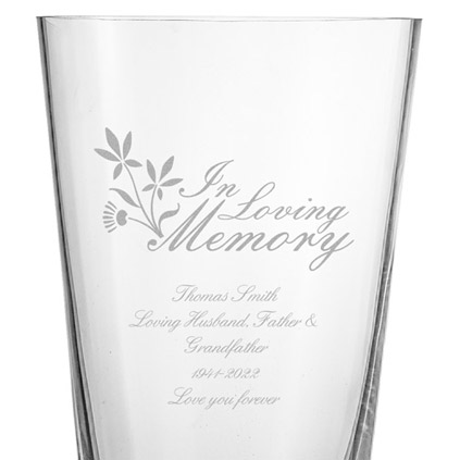 Personalised In Loving Memory Conical Vase